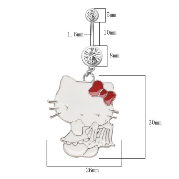 Hello Kitty | Jewelry | Hello Kitty Surgical Steel Belly Button Ring ...